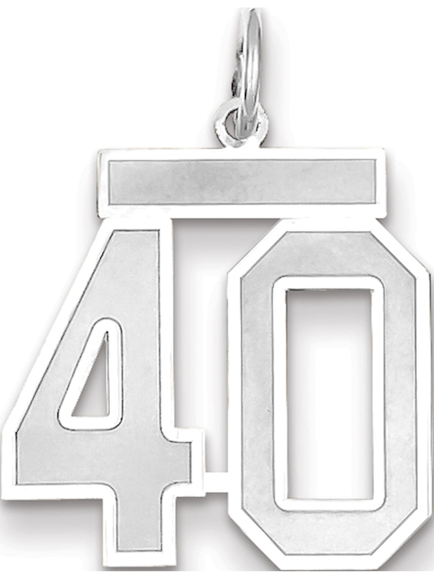 14k White Gold WG Medium Satin Number 40 Pendant / Charm | Walmart Canada