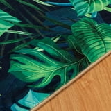 JML Area Rug 3'x5' Morden Non-Slip Indoor Carpet Green Leaves Print ...
