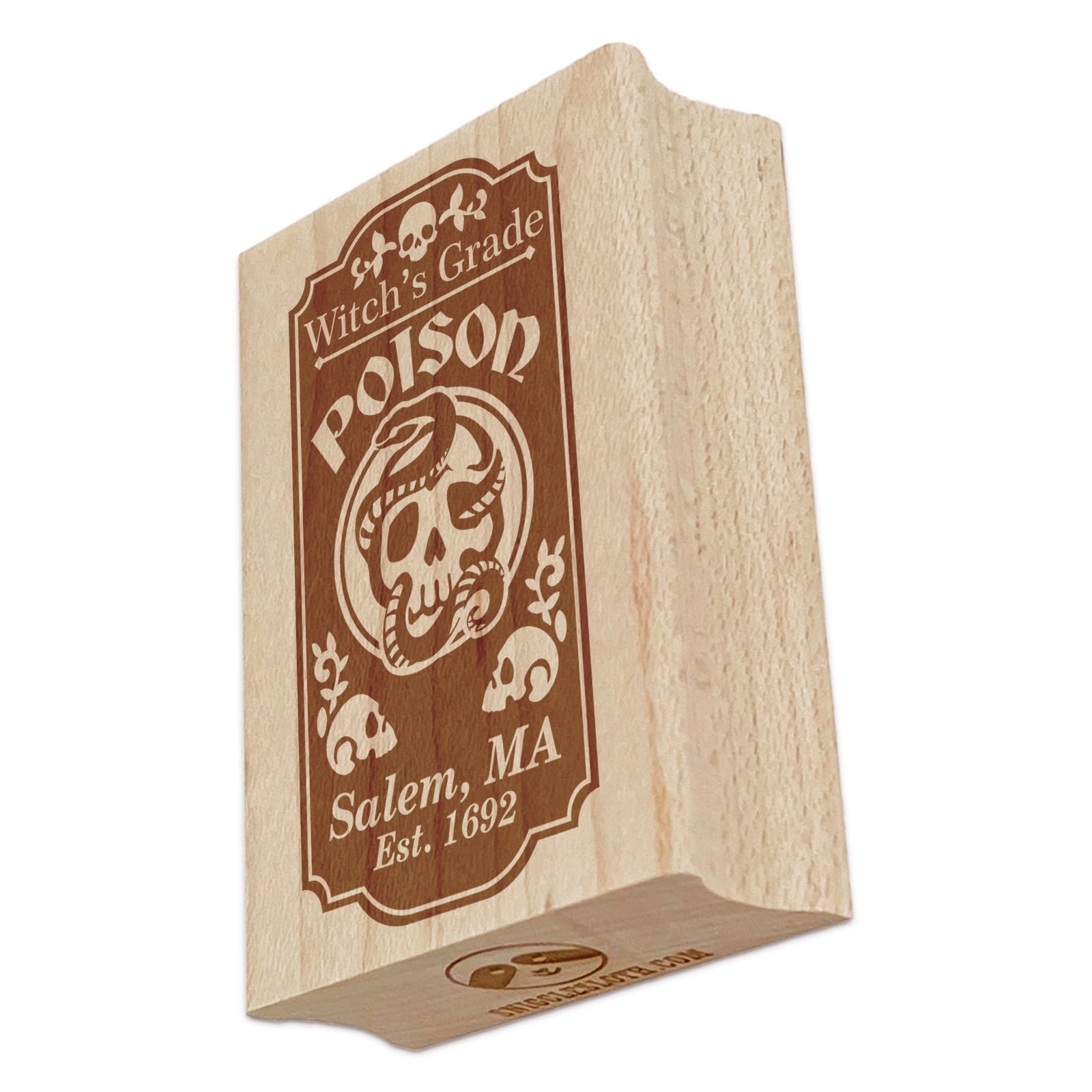Witch Grade Poison Bottle Label Halloween Rectangle Rubber Stamp ...