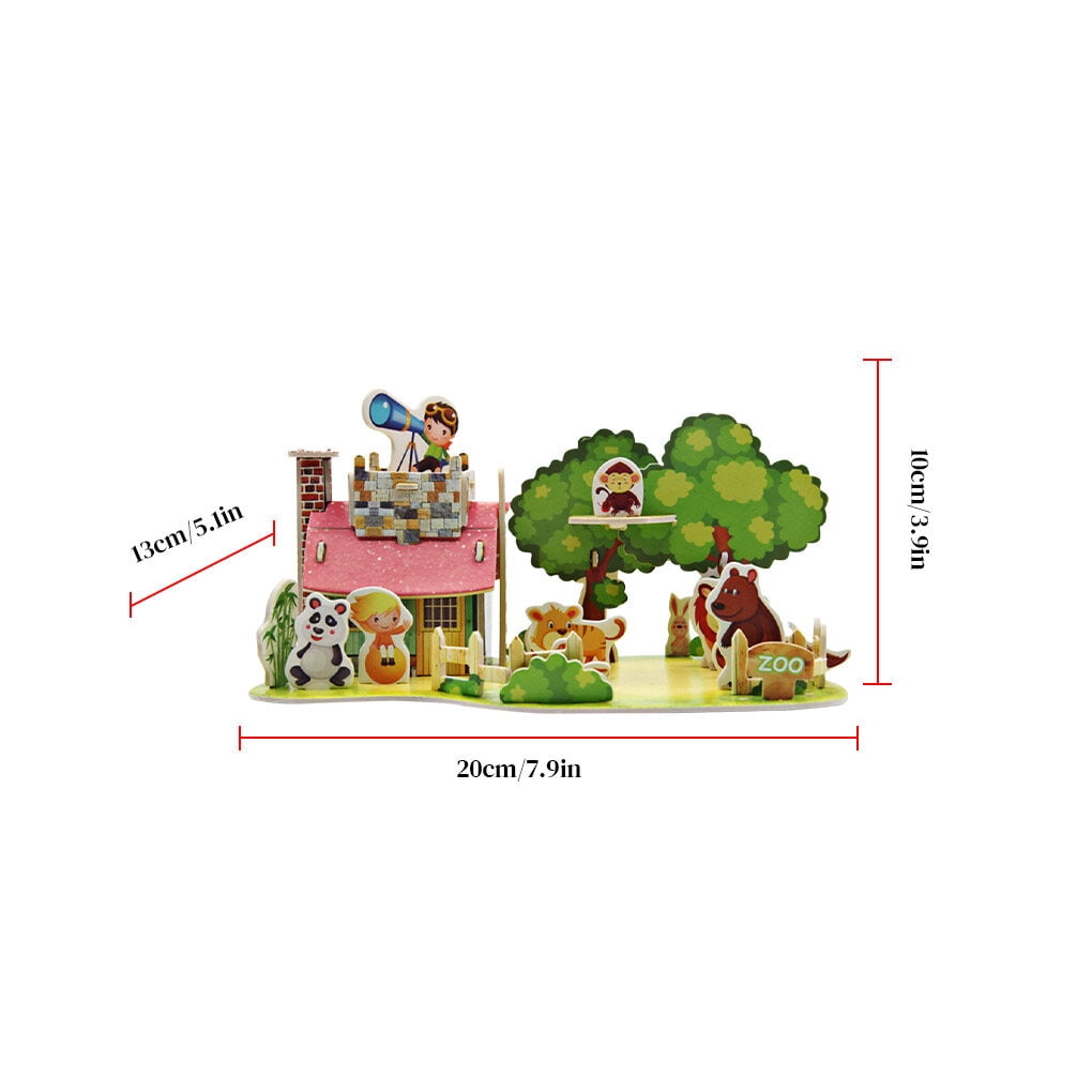 3D Paper Assembly House Model 3 5 1 2 Children DIY Paper Building ...