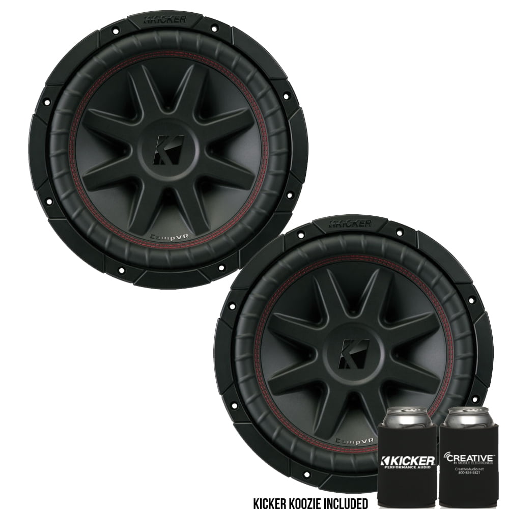 Kicker CVR10 CompVR 10-Inch (250mm) Subwoofer, 2-Ohm DVC Bundle ...