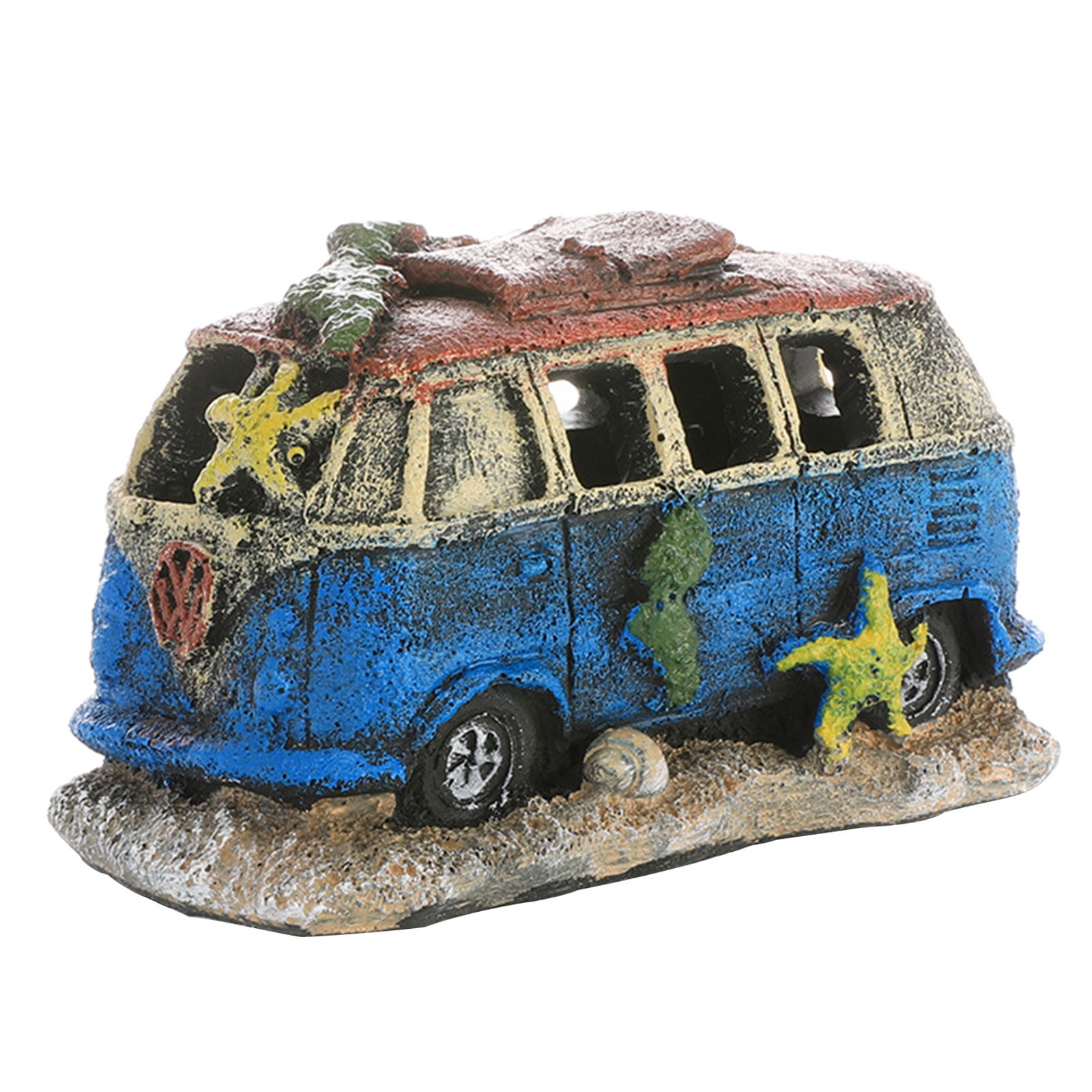 GRJIRAC Aquarium Decoration Resin Broken Vehicle Wreck Car Fish Tank ...