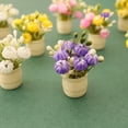 1:12 Dollhouse Miniature Potted Plants Colorful Flower Pot Furniture ...