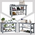 by 3-Tier Bamboo Shoe Rack Bench, Gray - Walmart.com