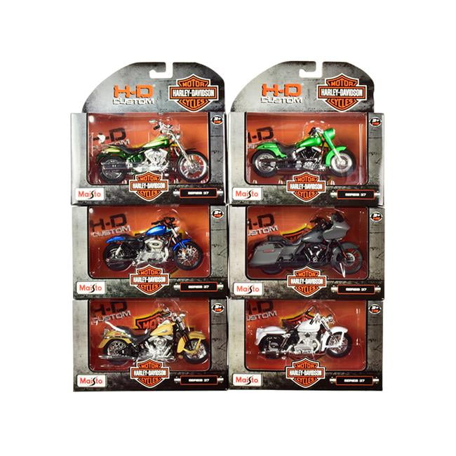 Maisto 31360 37 Harley Davidson Motorcycles Set Series 37 1 by 18 Diecast Models 6 Piece Walmart