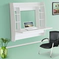 Zimtown Small Space Wall Mounted Computer Desk with Attached Overhead ...