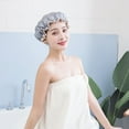 Alexda Women Double Waterproof Shower Satin Bathing Cap Hats Silk