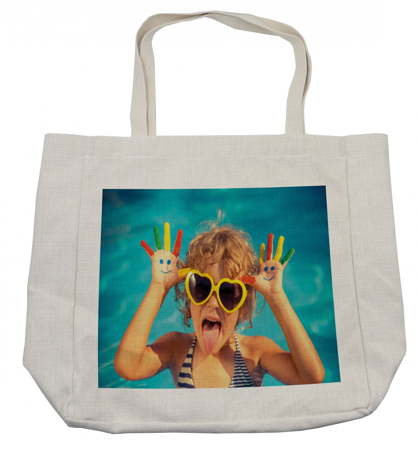 Cartoon Shopping Bag, Photo of a Funny Boy Drawing Smile on Hands in ...