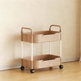 2 Layer Kitchen Storage Carts, 13.77x6.29x15.35 Inch Storage Rack with ...
