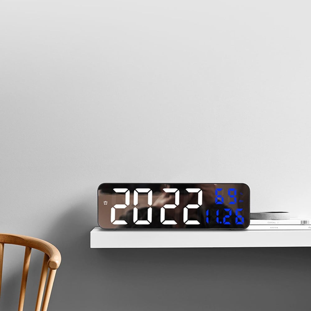 Large-Screen LED Display Desk Clock Temperature Date Display Clock for ...