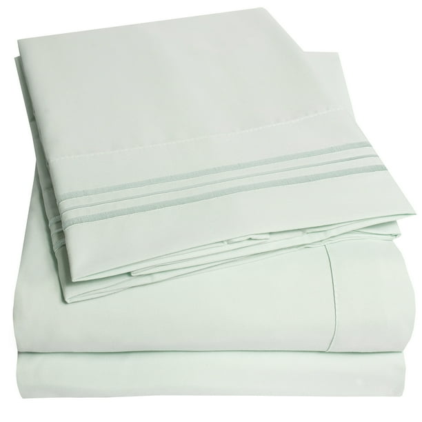 1800 Thread Count 4 Piece Deep Pocket Bedroom Bed Sheet Set Queen