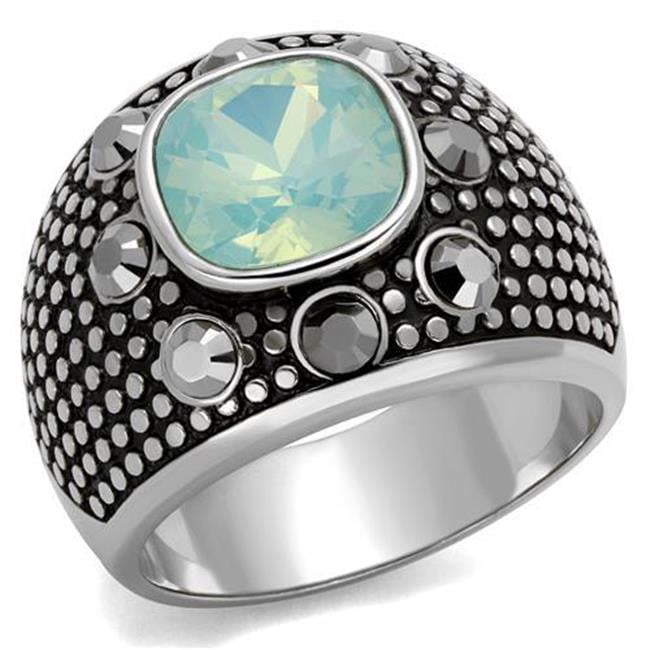 Men High Polished Stainless Steel Ring with Top Grade Crystal in ...