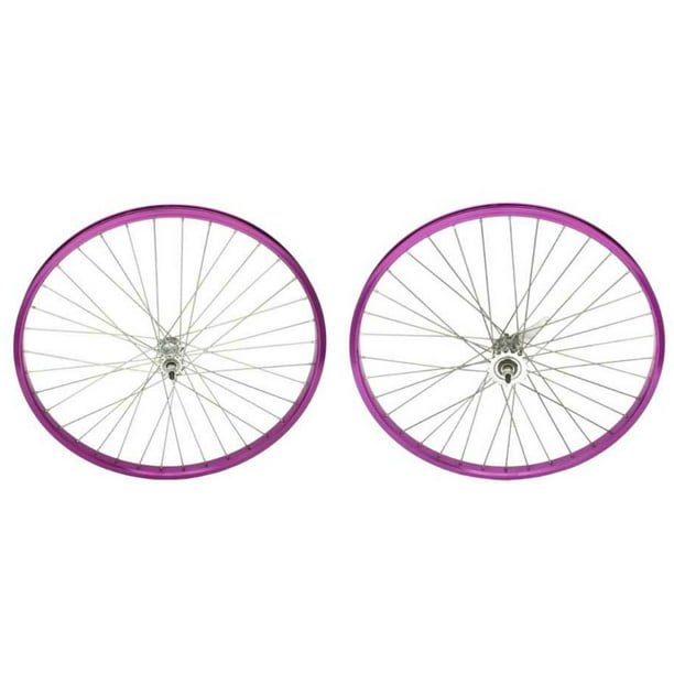 Purple Alloy 26" by 2.125" Wheel Set. Front and Back Coaster Wheel ...