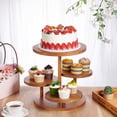 4-Tier Wooden Round Tiered Display Riser Stands for Jewelry Pot Plants ...