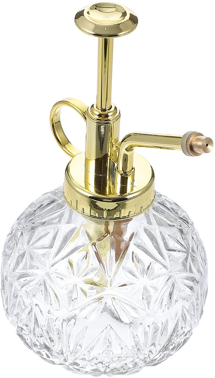 Small Glass Watering Can Flower Spray Bottle Golden Flower Sprayer Top ...