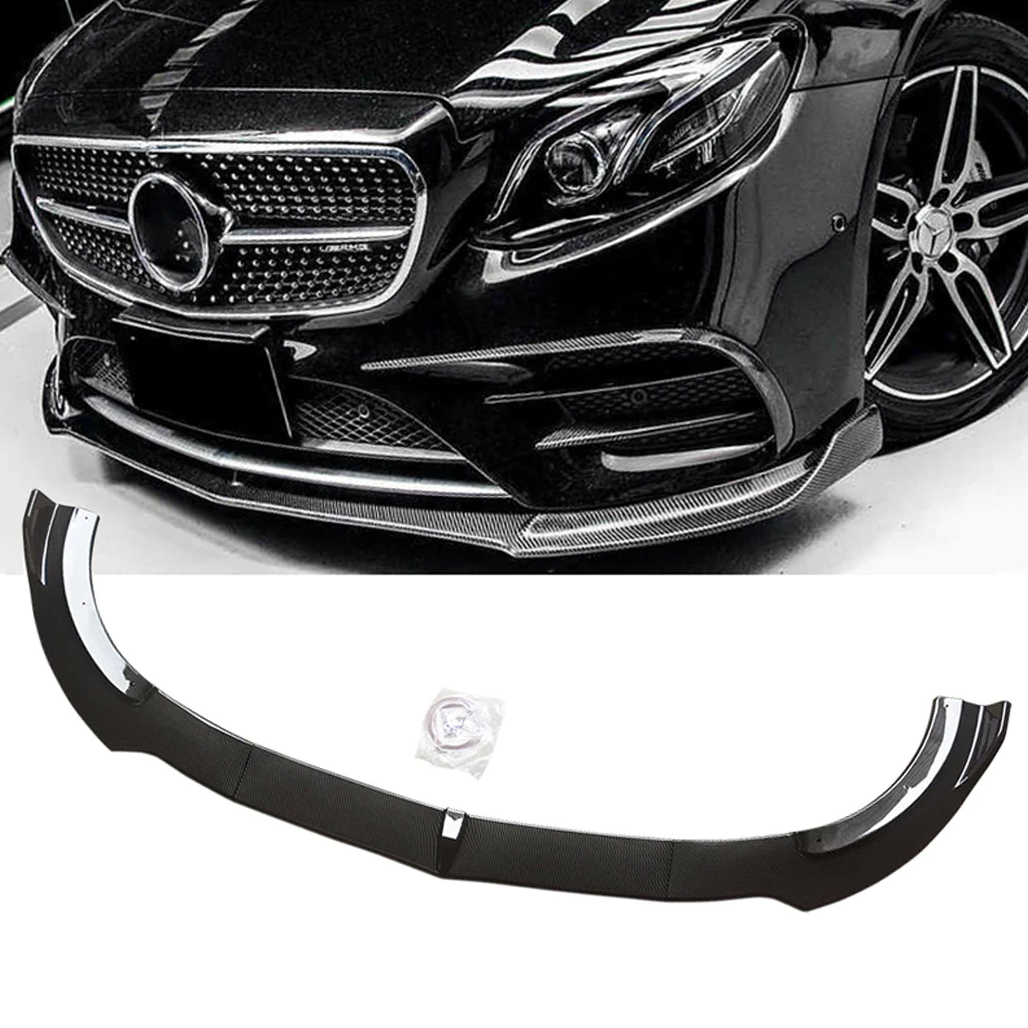NINTE Front Bumper Lip for 2016-2019 Benz E-Class Sport W213 E400 AMG ...