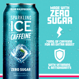 (5 pack) Sparkling Ice® +Caffeine Zero Sugar Flavored Sparkling Water, Blue Raspberry 16 fl oz ...