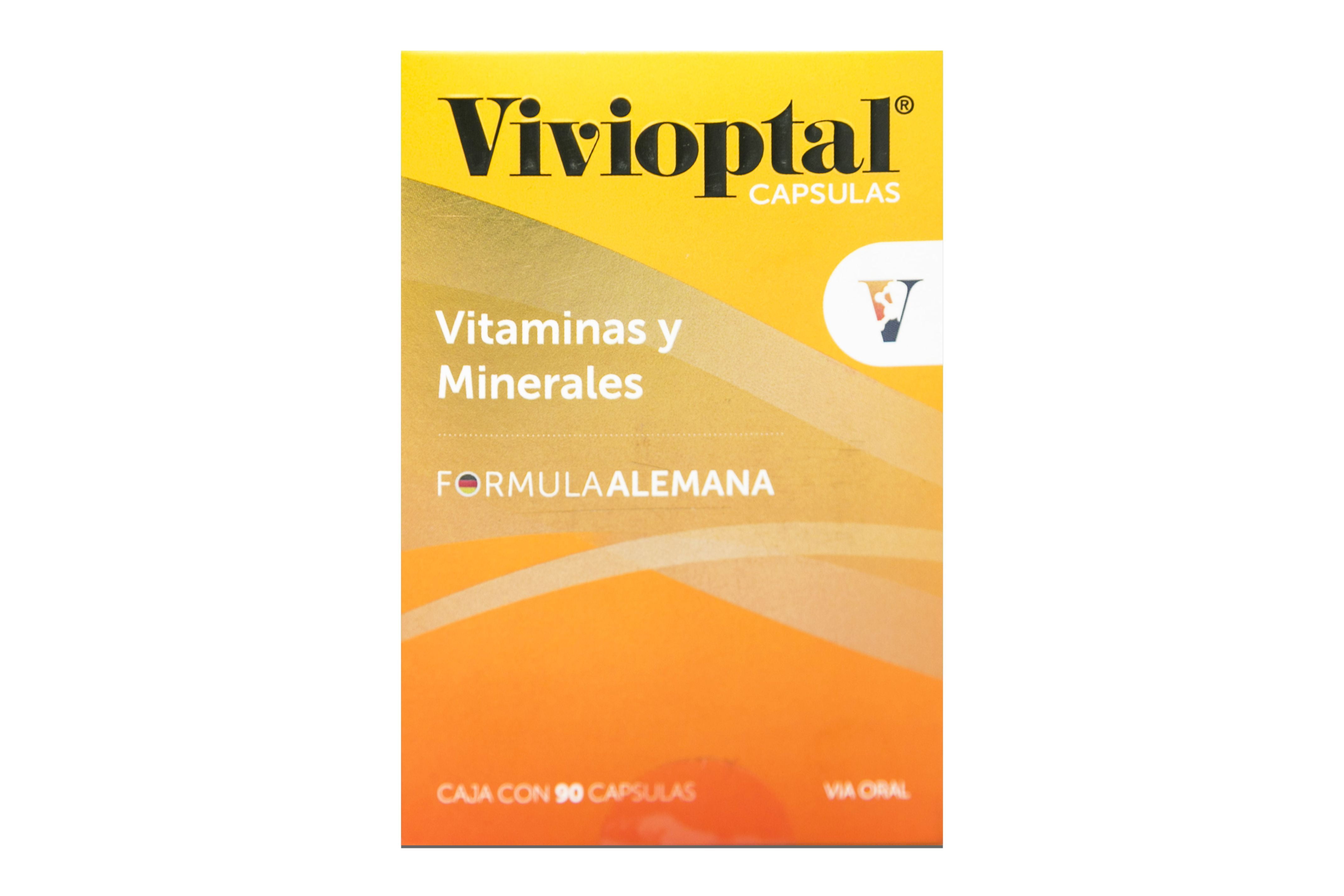 Vivioptal Caja Con Frasco Con 90 Cápsulas Vivioptal Vitaminas y ...