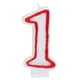 Number 1 Birthday Candle, 2.75 in, Red and White, 1ct - Walmart.com