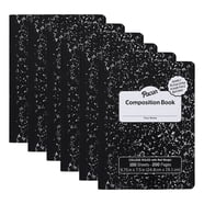 BAZIC Composition Book Blue Marble Unruled Ruled 100 Sheet Notebook, 6 ...