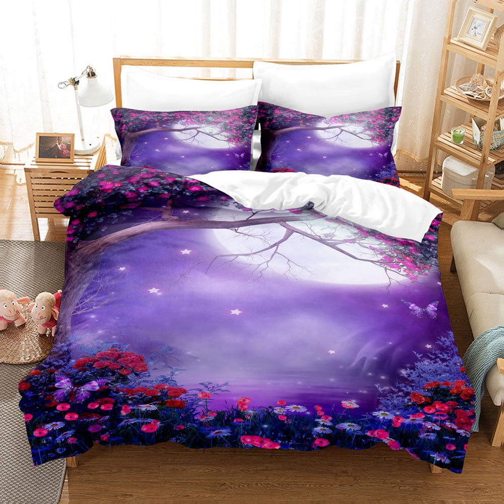 Beach Woods Scenery Comforter Duvet Cover Set Twin Size 3-Piece Duvet ...