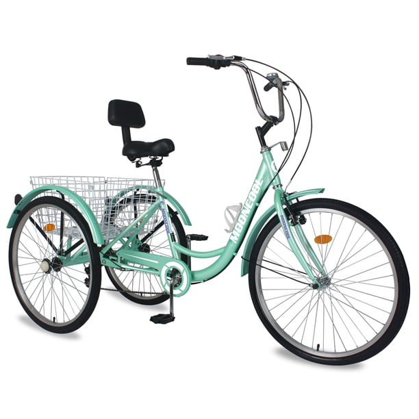 MOPHOTO Adult Tricycle Bike 3 Wheeler Bicycle 7 Speed Portable Tricycle ...