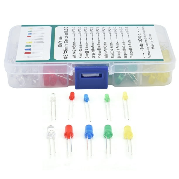 Kit de diodos, 300 piezas de diodos de luz LED, luces LED, kit de LED, características de ...