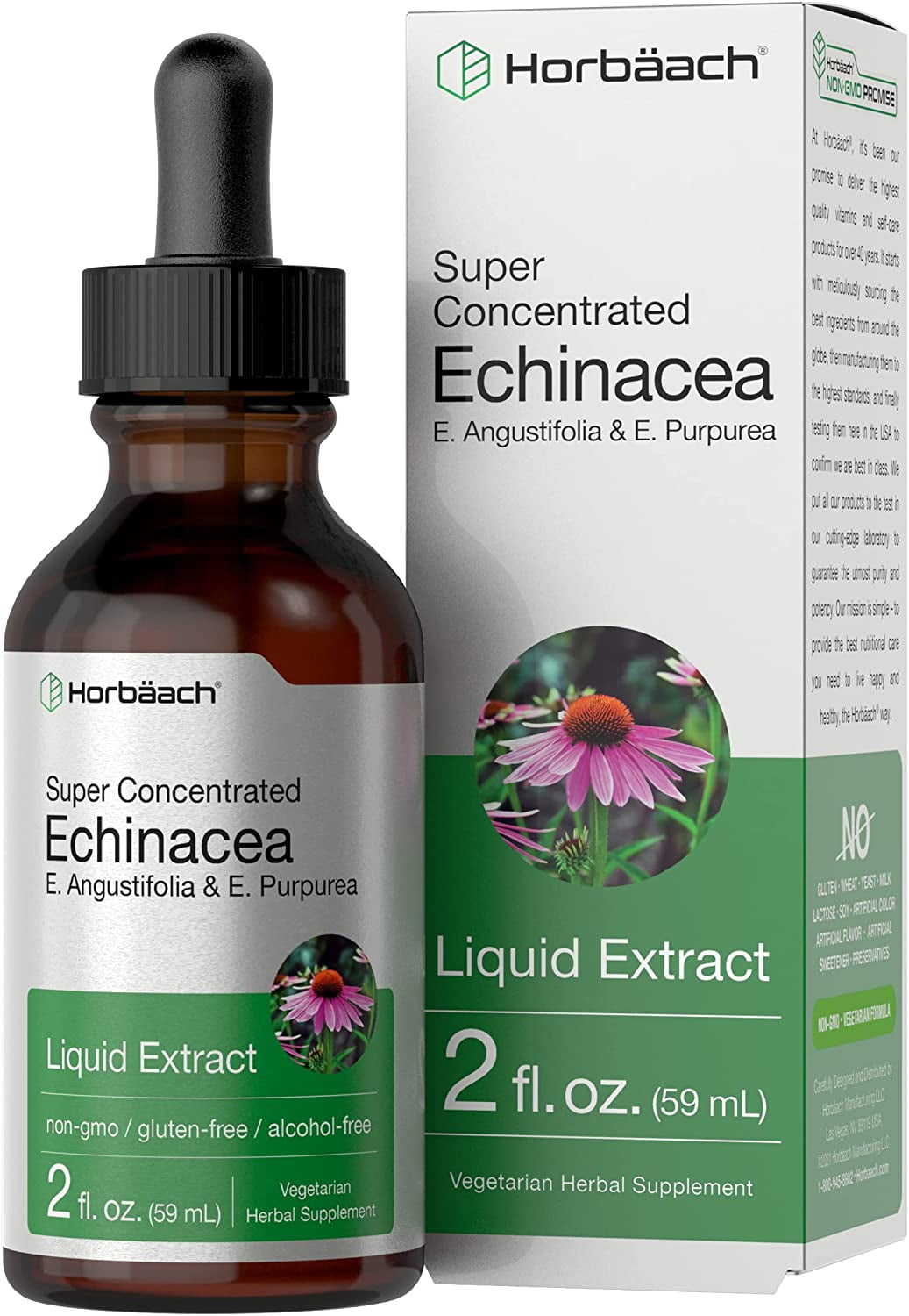 Echinacea Liquid Extract | 2 oz | Vegetarian & Alcohol Free | by ...