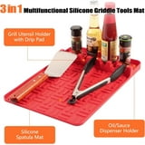 NOGIS Silicone Griddle Tools Mat for Blackstone,Spatula Mat with Drip ...