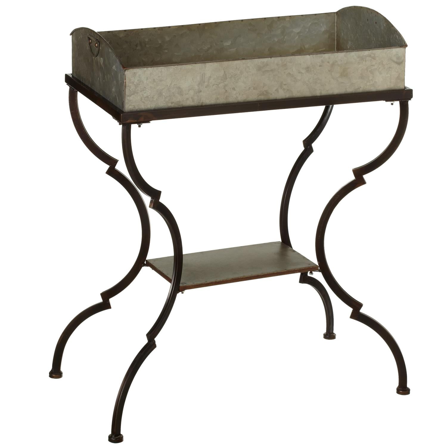 CBK Metal Galvanized Table With Shelf And Removable Tray 158732 ...