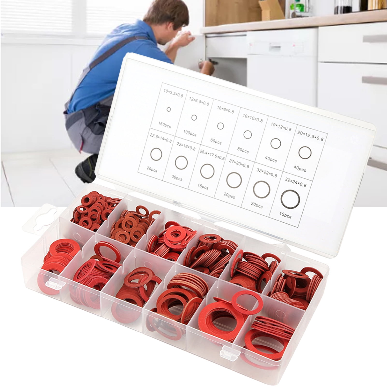 Click here for Estink 600pcs Red Steel Washers Kit - Insulation W... prices