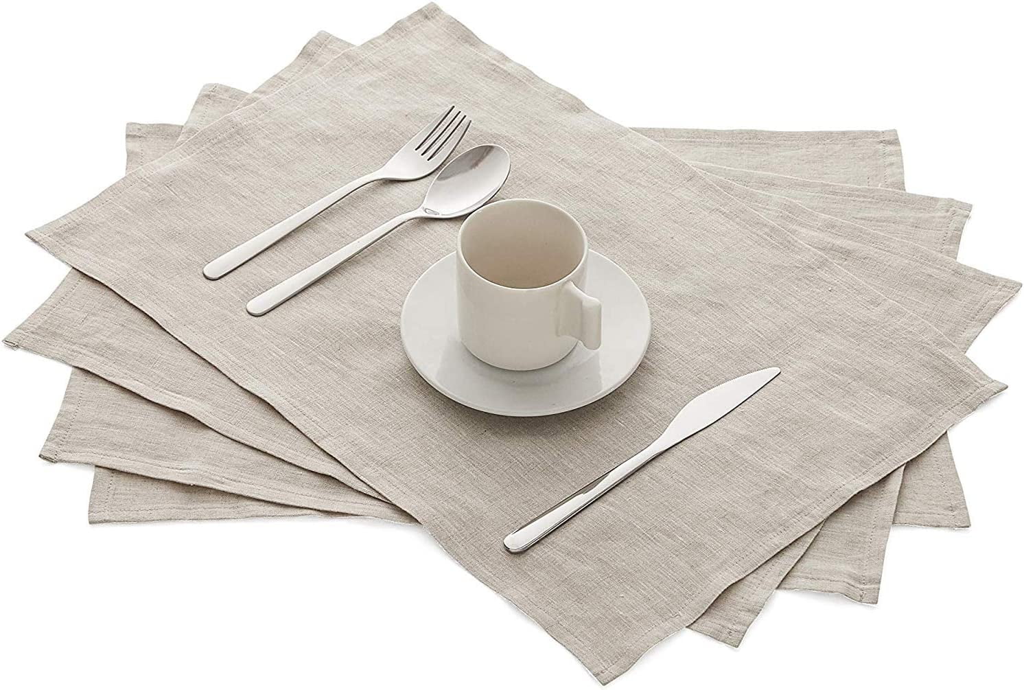 Cloud Fino Pure Linen Napkins 12 Pack 100% French Flax Stone Washed for ...
