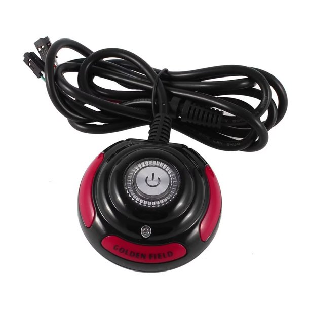 Yiovvom Desktop Pc Computer Case Power Supply Onoff Reset Hdd Push Button With Blue Led Lights