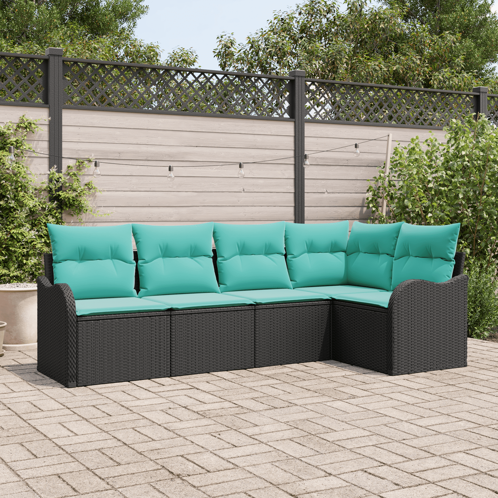 Click here for Vidaxl 5 Piece Garden Sofa Set With Cushions Black... prices