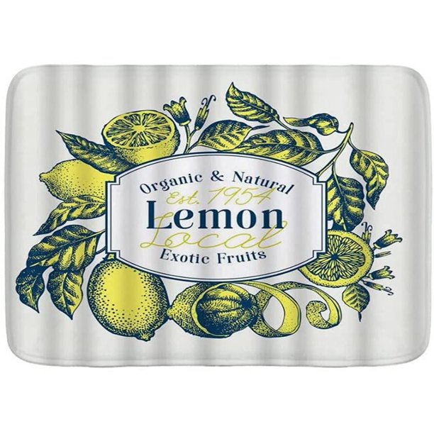 Bathroom Rug Non Slip Bath Mat for Bathroom (30 x 17.7inches),Lemon ...