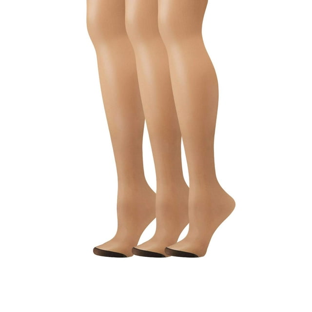 Hanes Womens Set Of 3 Absolut Ultra Sheer Cntrl Top Reinforced Toe