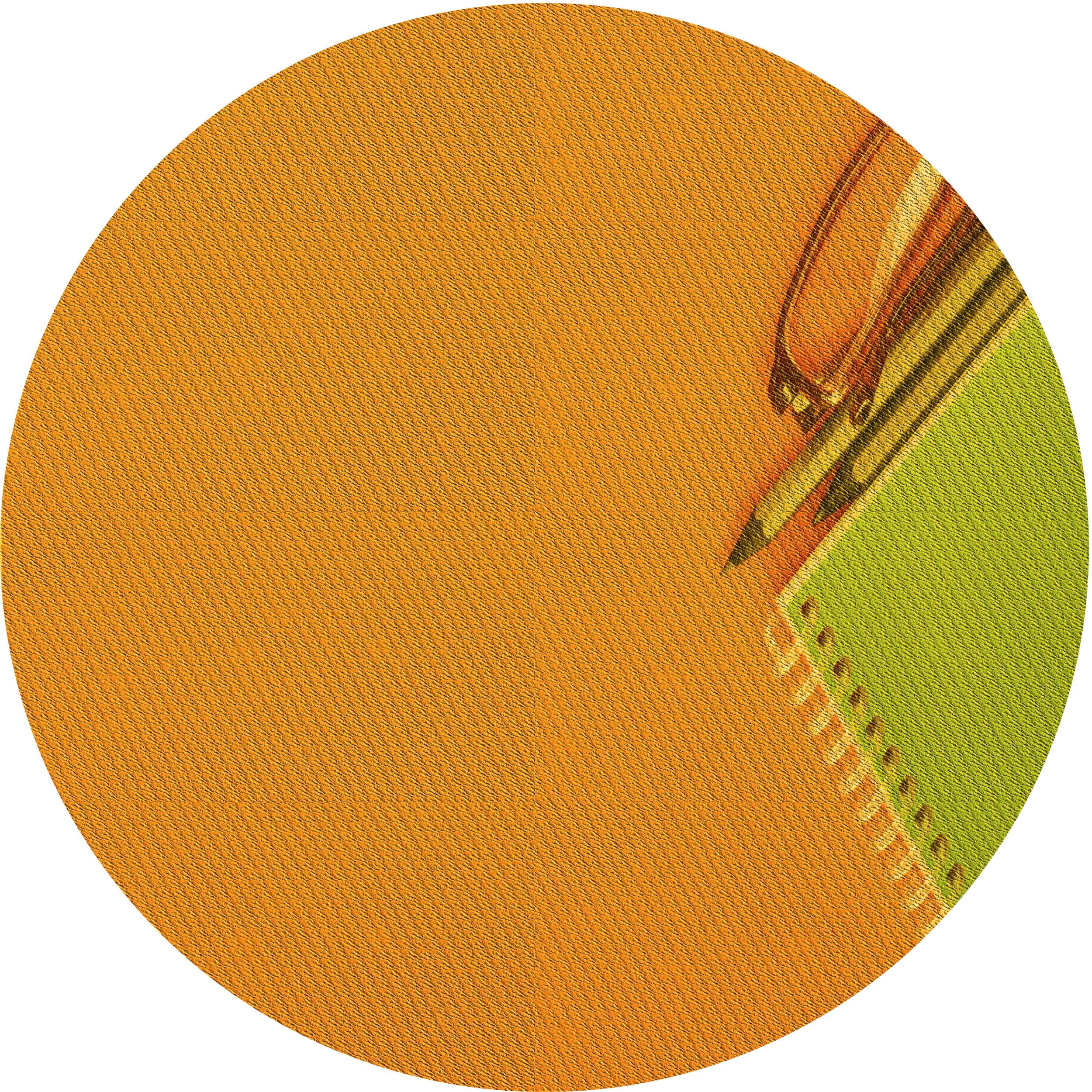 Ahgly Company Machine Washable Indoor Round Transitional Neon Orange ...