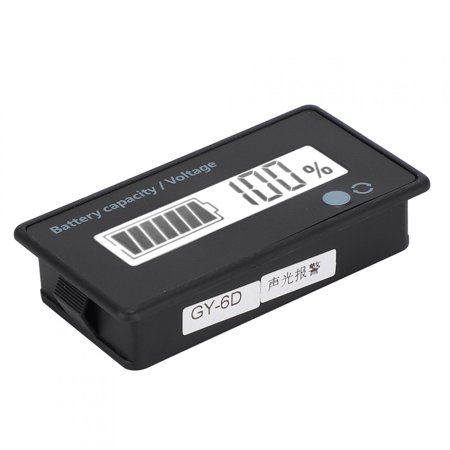 Battery Meter, Digital Battery Capacity Voltage Meter with Alarm, 12 ...