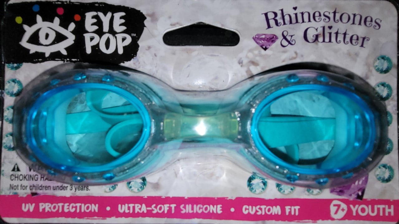 Aqua Leisure Eye Pop Blue Rhinestones And Glitter Swimming Sport ...