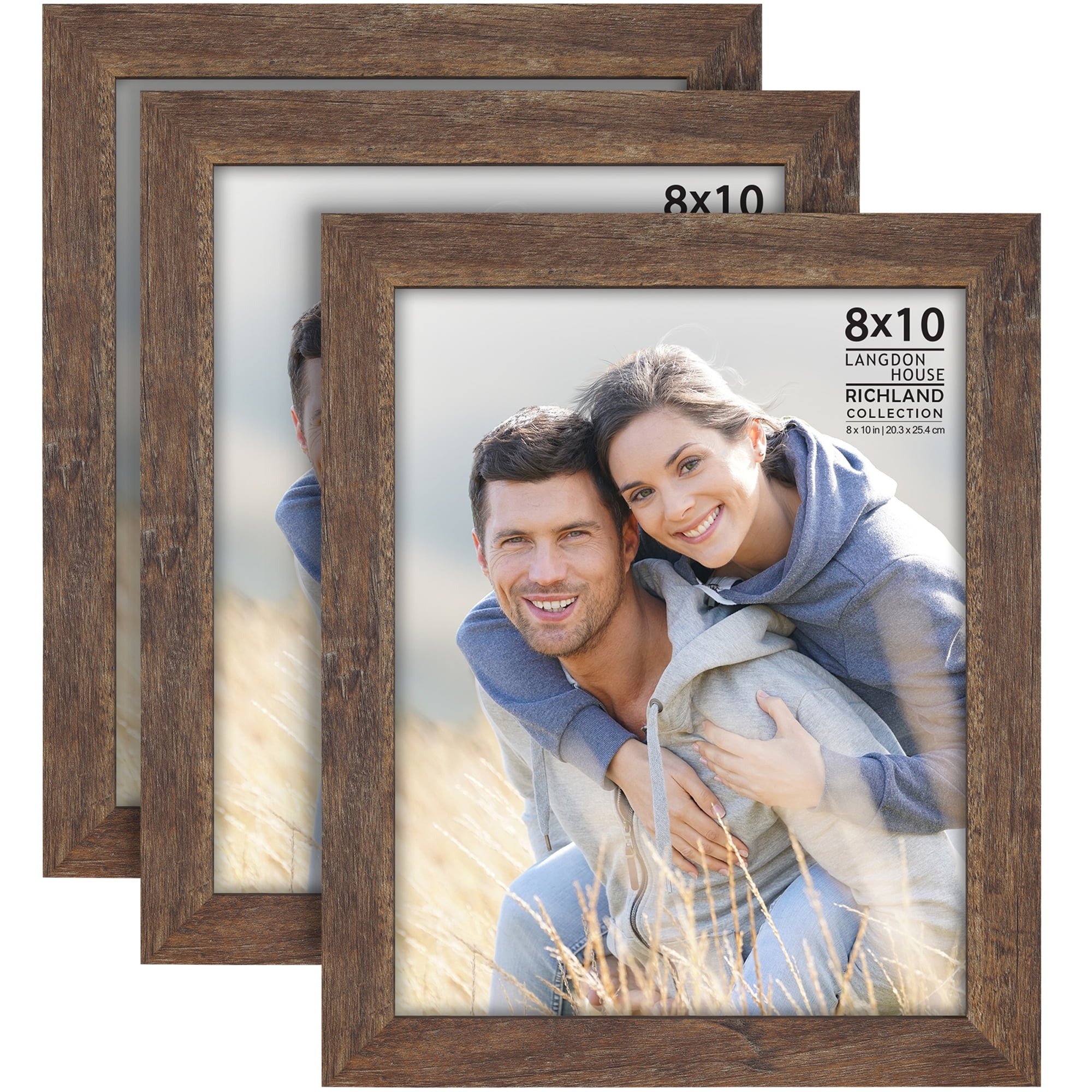 Langdon House 8x10 Rustic Brown Picture Frames, Farmhouse Style, 3 Pack ...