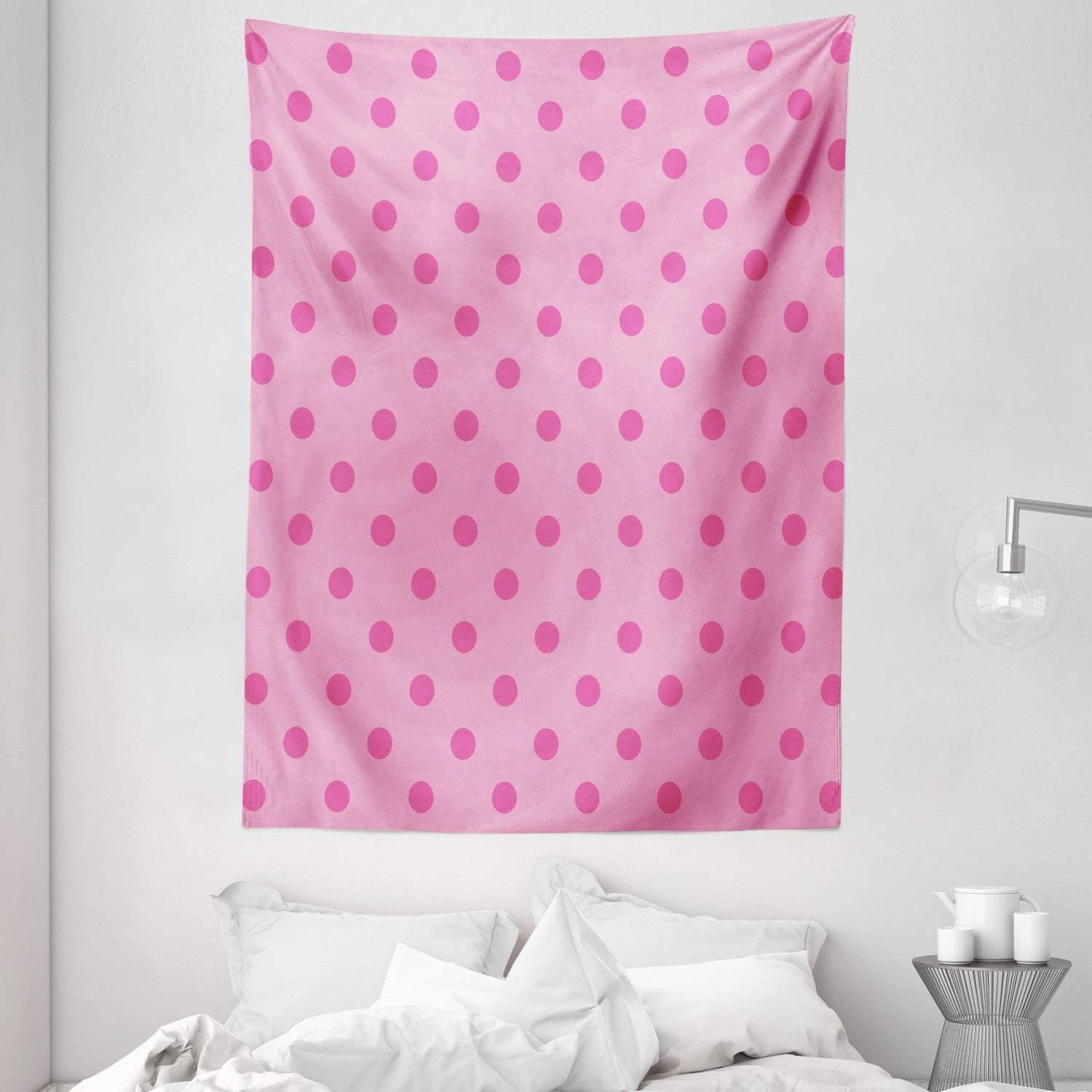 Hot Pink Tapestry, Classical Simplistic Pattern Design with Small Pink ...
