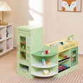 Gymax Wooden Supermarket Play Toy Set Kids Grocery Store Playset w ...