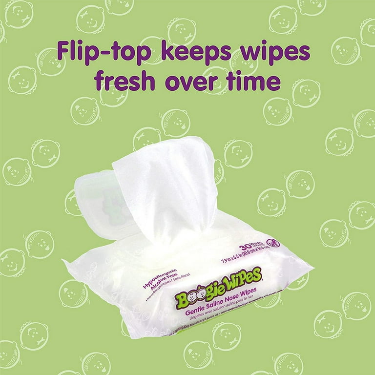 Cold Allergy Relief Boogie Wipes Saline Nose Wipes - Gentle Booger ...