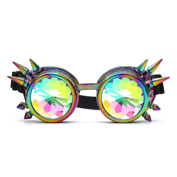 Gafas de cristal arcoíris, caleidoscopio, remaches góticos, gafas de ...