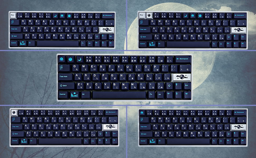 Buy PBT Keycaps 129 Keys Blue Hell Japanese Keycap Set Cherry Profile ...