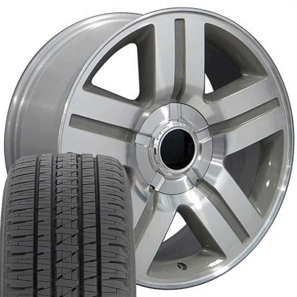20 inch Silver 5291 Wheels & 275/55R20 Bridgestone Tires Fits Chevy ...