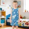 Cartoon Planets Stars Spaceships Pajamas Set Sleeveless Sleepwear Tank ...
