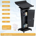 STICCIO Podium Stand with Wheels, 44.88 in Metal Lectern with Lockable ...