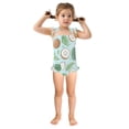 Beach Coconut Pattern Girls' One-Piece Swimsuit Bowknot Tie Shoulder ...