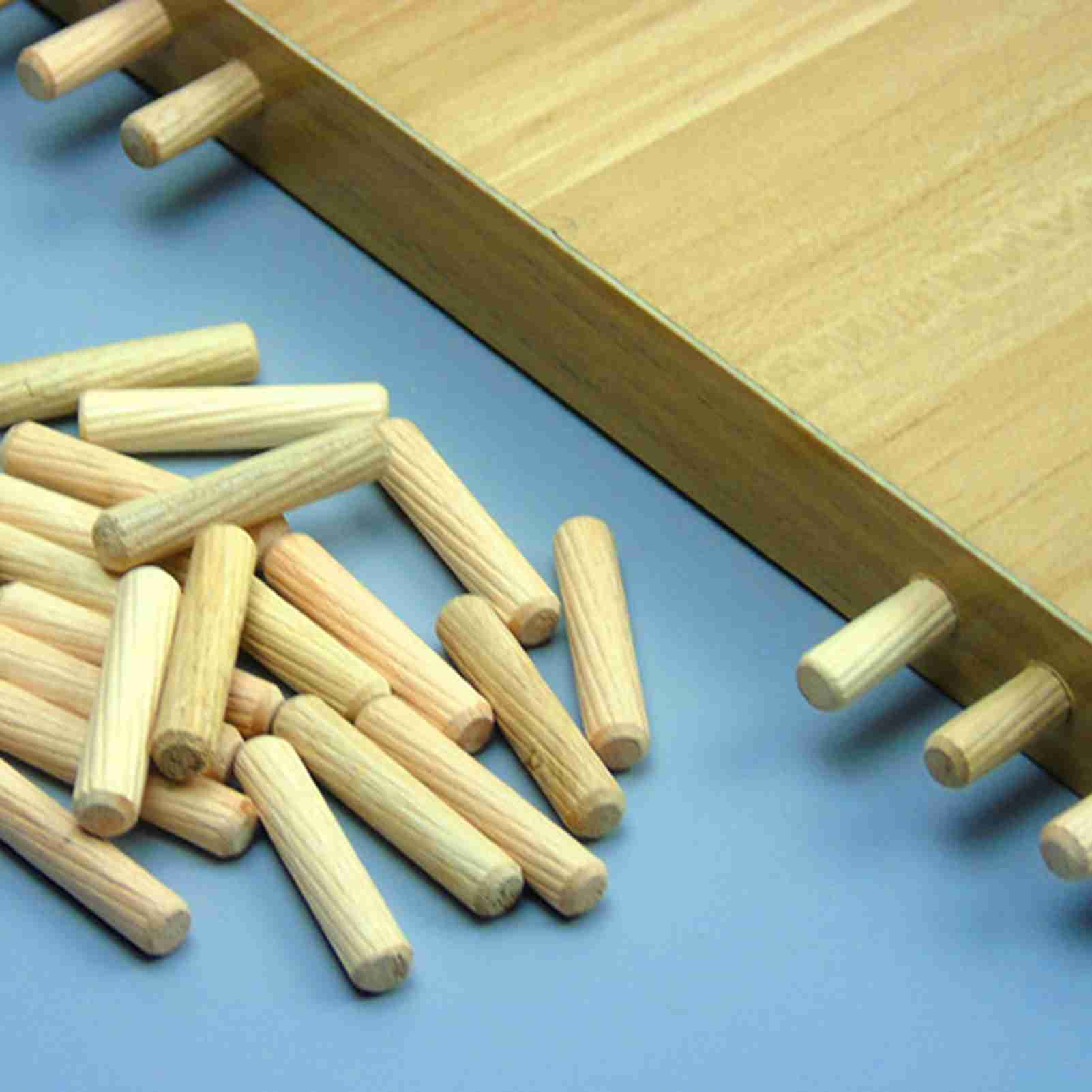 100 Pack Wooden Dowel Pins With Edge Chamfering Design Wood Fluted ...